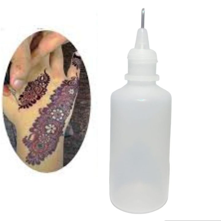 Mehndi Applicator Bottle with Needle Ready to Use, Create Amazing Henna ...