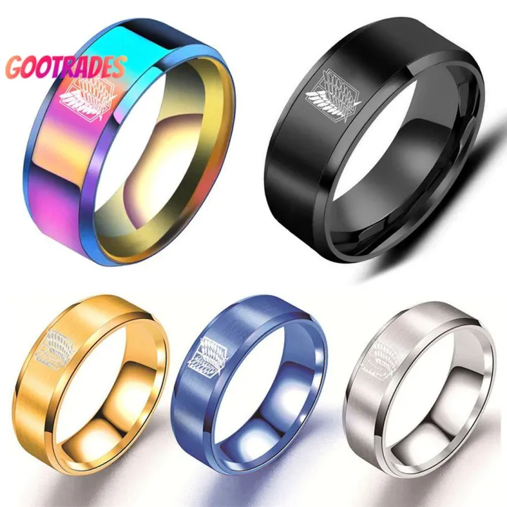 5 Colors Sliver Stainless Steel Jewelry Anime Fans Gifts Titanium Steel ...