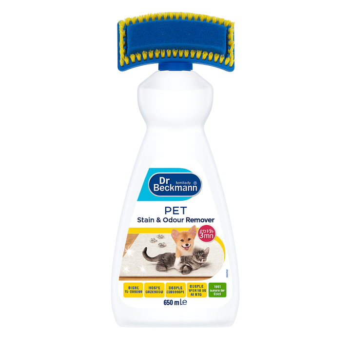 Pet Stain and Odour Remover Spray with Scrubbing Brush 650ml – Carpet ...