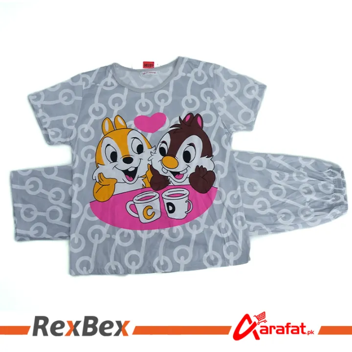 2 piece cartoon printed Night suit/sleep wear for girls - Chip n Dale ...