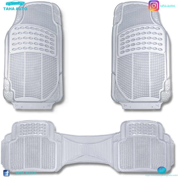 High quality 3 PCS Car Universal PVC Car floor mat - Transparent White ...