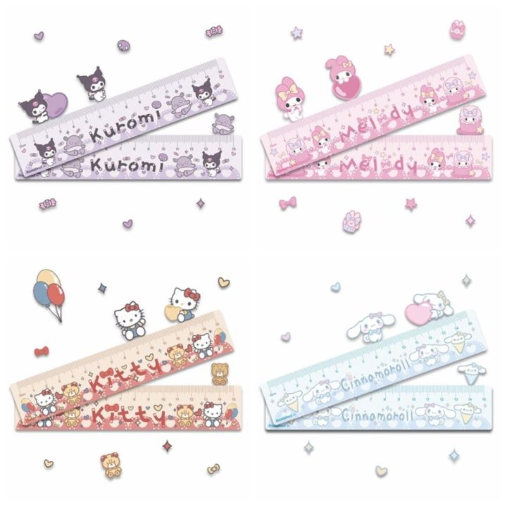 Cartoon Melody Kuromi Cinnamoroll 15cm Drafting Straight Ruler DIY ...