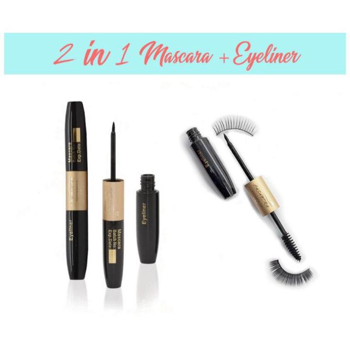 2 In 1 Black Color Liquid Eyeliner and Mascara - Eye Liner Makeup ...