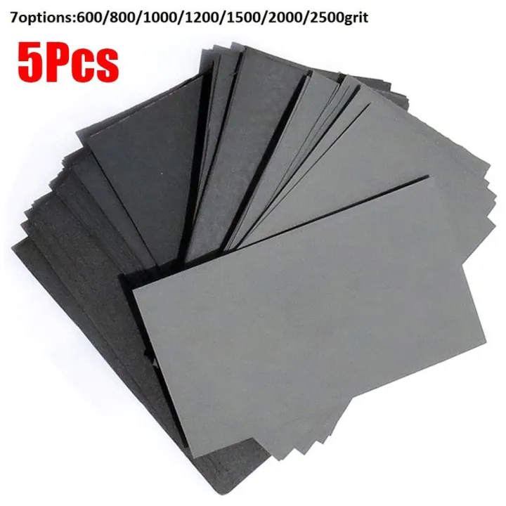 5Pcs New Wet Dry Sandpaper 600/800/1000/1200/1500/2000/2500 Grit ...