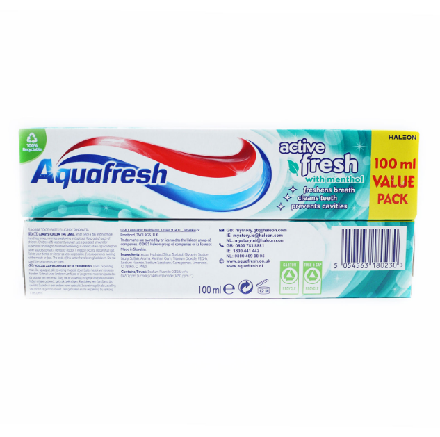 Aquafresh Toothpaste 100ml Active Fresh with menthol | Daraz.pk