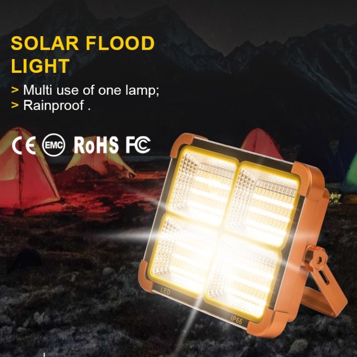 LED Solar Work Light 4Colors USB Rechargeable Lanterns IP66 Hook ...