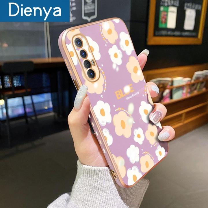 dienya For OPPO Reno 3 Pro 4G Case Luxury Plating Soft Casing Print ...