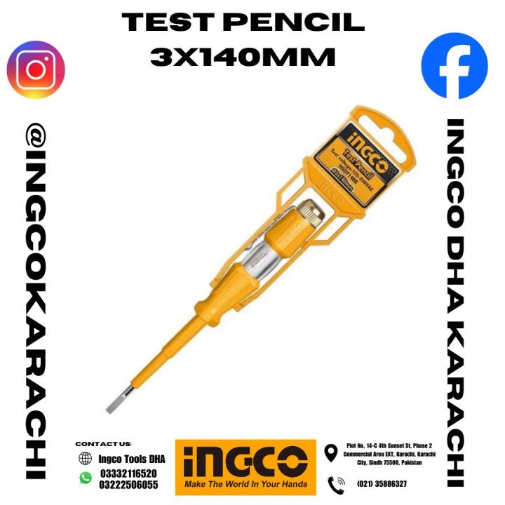 Ingco Test Pencil 140mm HSDT1408 Ingco Tester | Daraz.pk