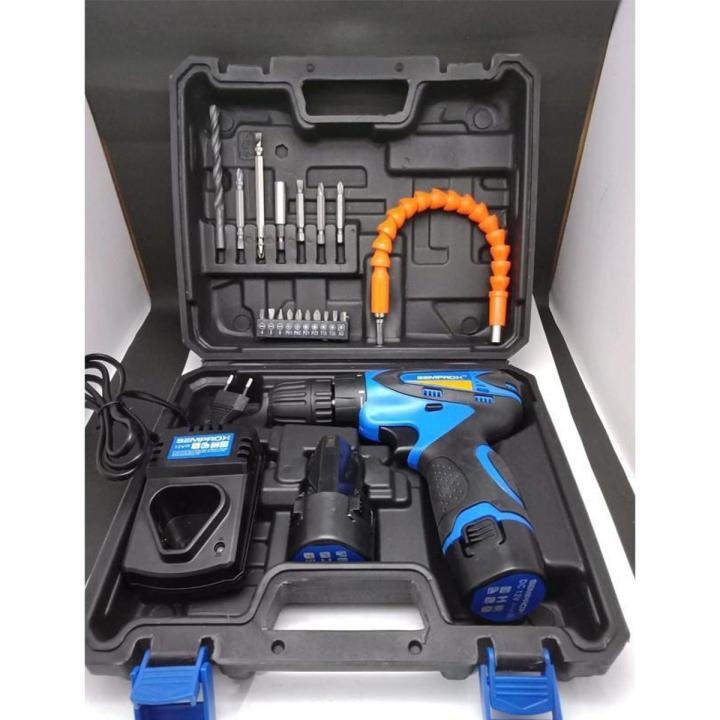 SEMPROX RECHARGEABLE DRILL MACHINE WITH ACCESSORIES 12V 2 X BATTERY ...
