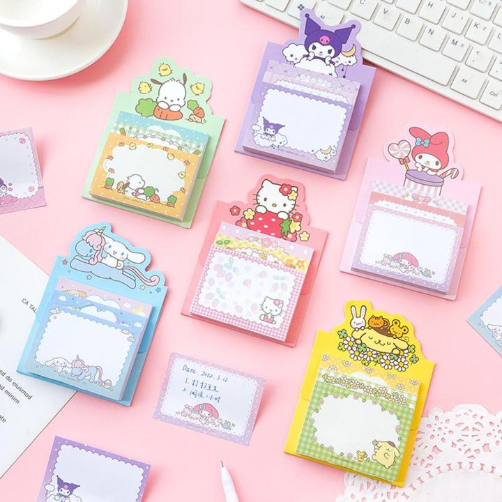 Creative Memo Thick Notes Pad Kuromi Kittys Cinnamoroll Kawaii Sticky ...