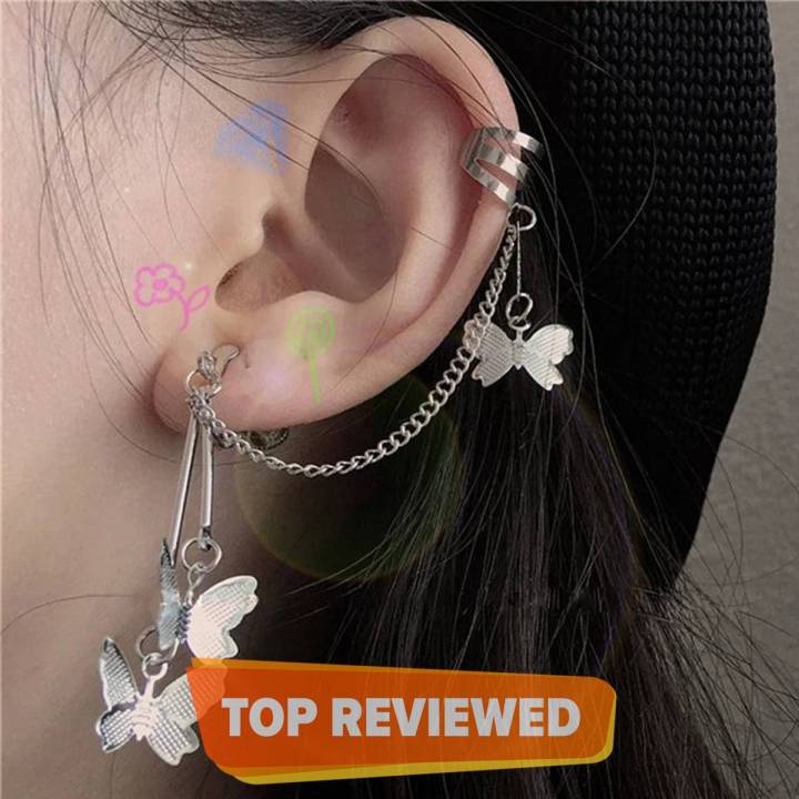 Silver Metal Ear Cuff for Women Pair Daraz.pk
