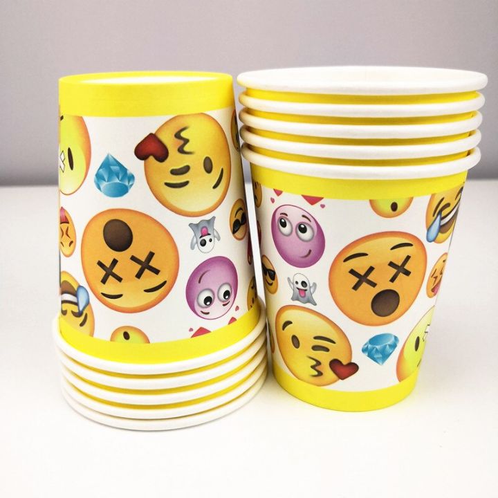 Emoji Theme Paper Cups - Pack Of 10 Paper cups - Emoji Cups |1 Pack 10 ...