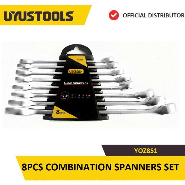 UYUSTOOLS YOZ8S1 8PCS COMBINATION SPANNERS SET | Daraz.pk
