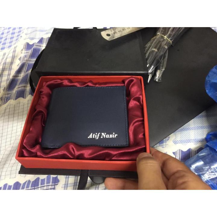 CUSTOMIZE NAME ON LEATHER WALLET WITH BOX PACKING (PERFECT GIFT TO SEND ...