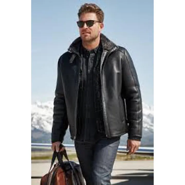 Genuine Shearling Leather Jacket For men’s Latest Winter Collection ...