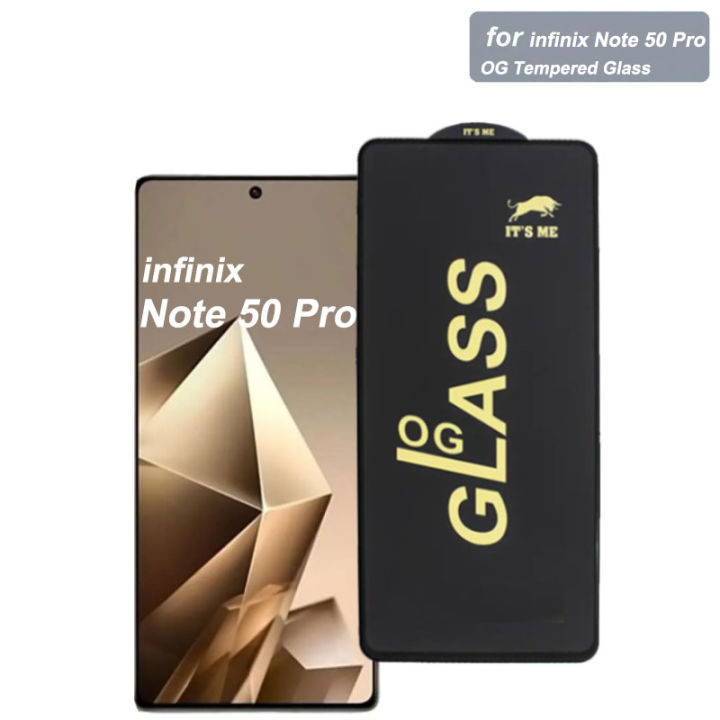 Infinix Note 50 Pro OG 9D HD Glass Screen Protector Full Glue Glass ...