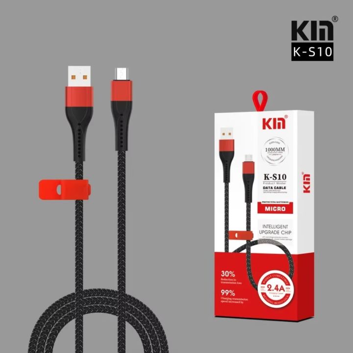 KIN Metal Nylon Woven K-S10 Suitable for Android Phone Micro Data Cable ...