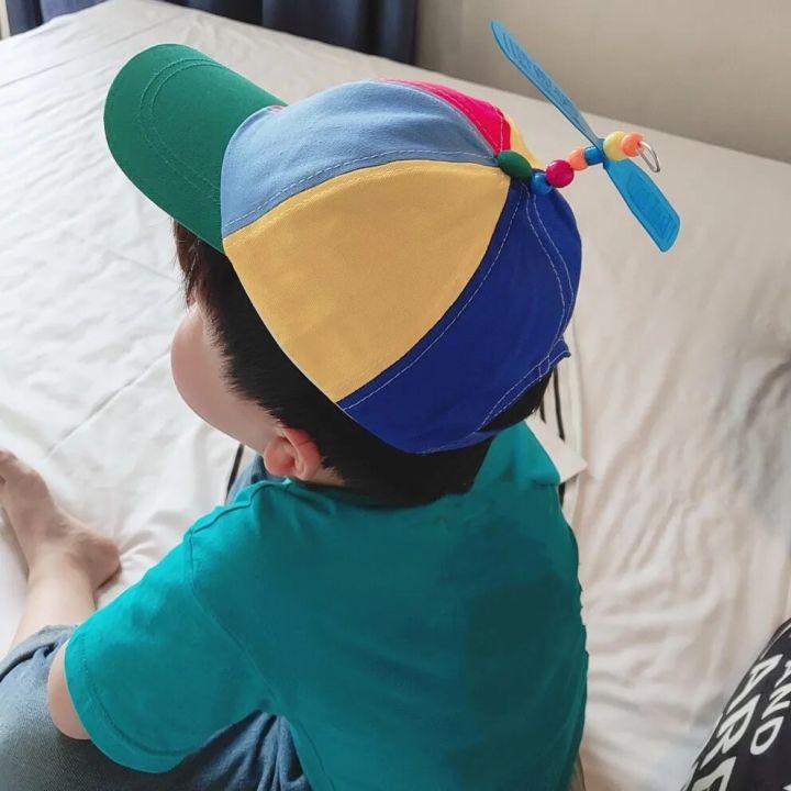 Rainbow Bamboo Dragonfly Baseball Cap Funny Helicopter Propeller ...