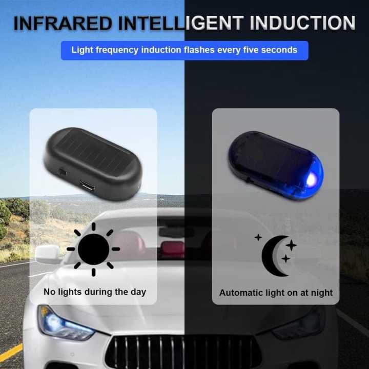 car fake alarm light, solar LED flasher, car anti-theft device, dummy ...
