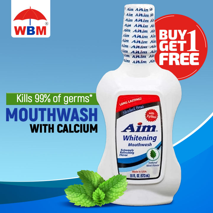 WBM Aim Whitening Mouthwash - 473ML Cooling Mint Mouth Freshner (Buy ...