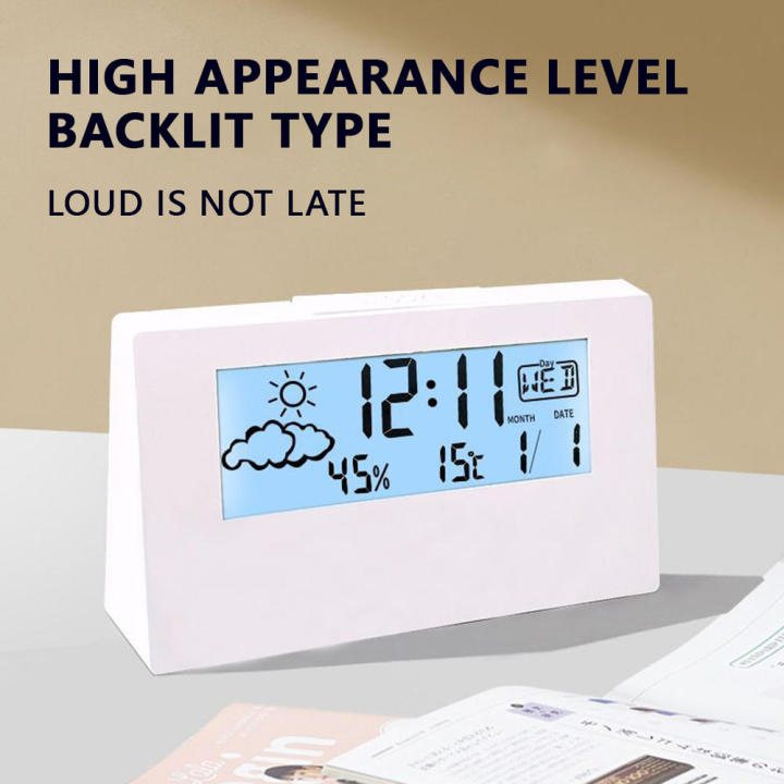 Creative Design Thermo-Hygrometer Clock Sleek Appearance Digital ...