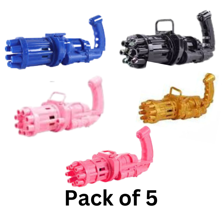 Bubble Gun Blower Toy – 8 Nozzle Bubble Shooter | Large Handheld Bubble ...