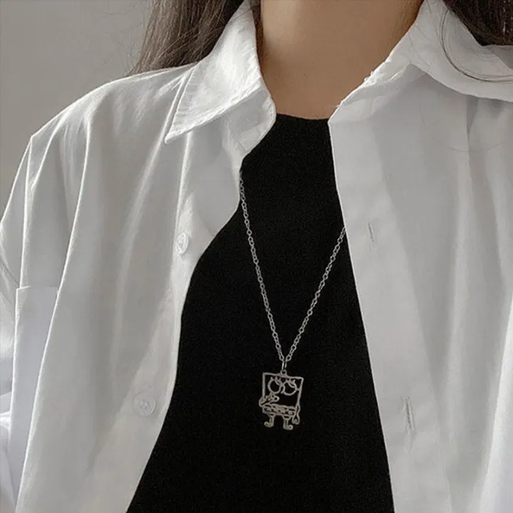 【Super Sale】SquarePants Patrick Star Couple Simple Necklace Men Women ...