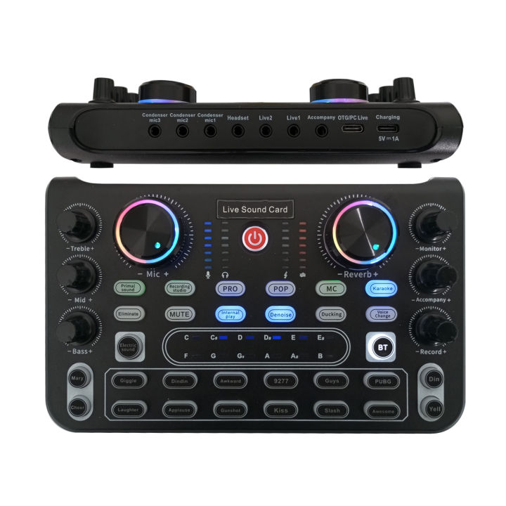 X60 Live Sound Card, 3 mic Supported Podcast Studio Sound Mixer Live ...