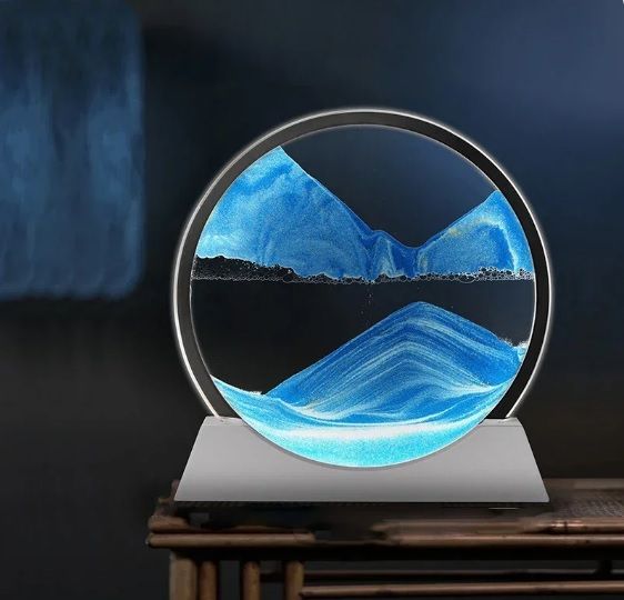 USB Quicksand Table Lamp 3D Sandscape Moving Sand Art LED Hourglass ...