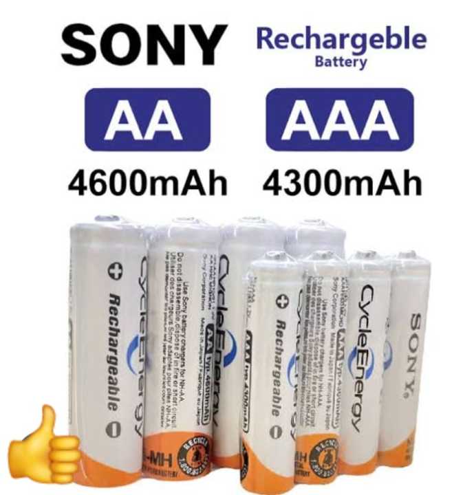 Sony AA and AAA Rechargeable Battery Cell CLOCK and Remote SIZE ...