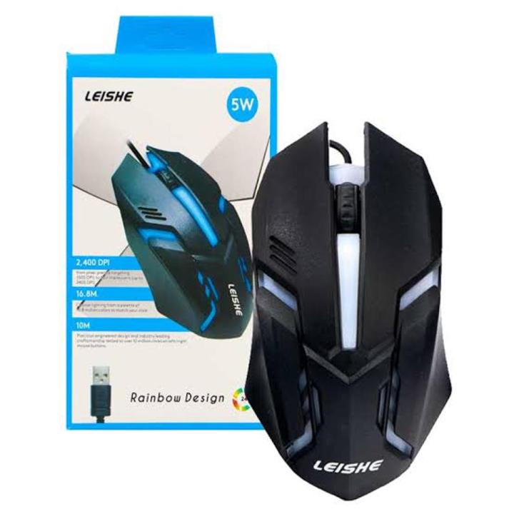Ultra-Lightweight RGB Backlit Ergonomic Wired Mouse with Honeycomb ...