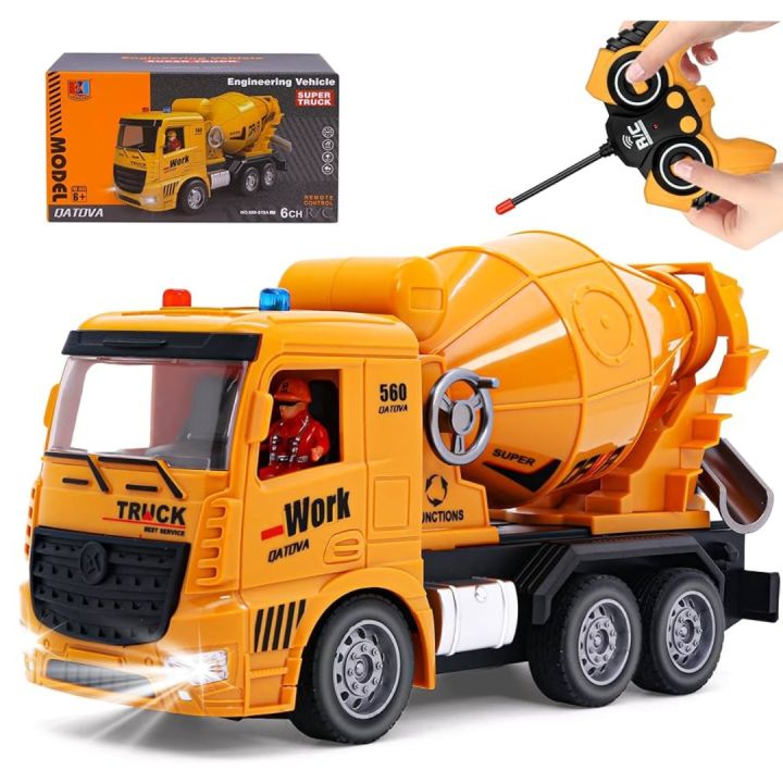Simulation Remote Control Cement Mixer Truck Toy Rechargeable ...