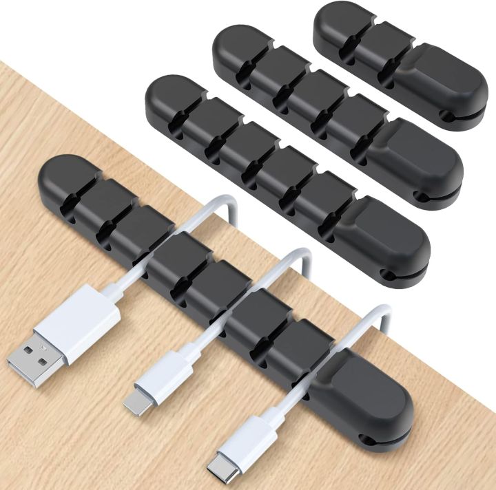 Cable Clips, Cable Management Cord Holder for Desk, Self Adhesive ...