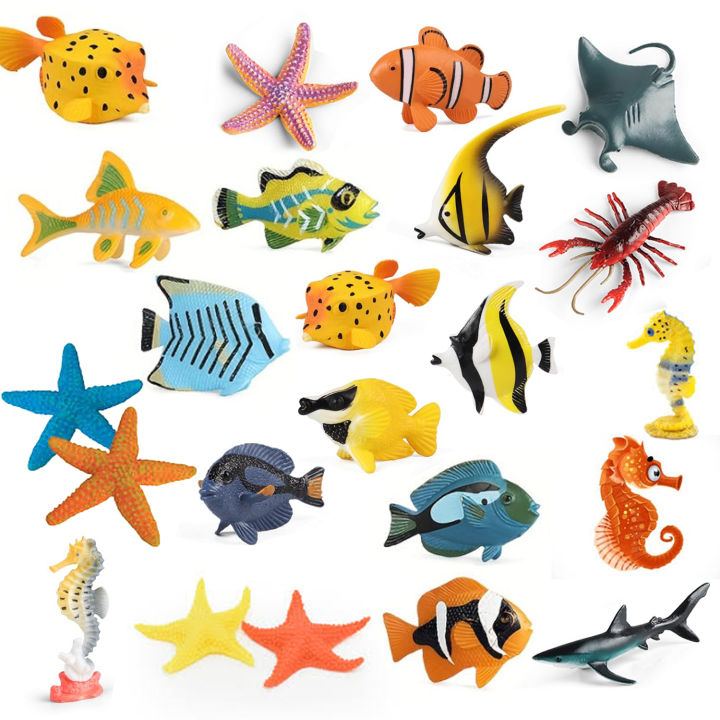 12 / 24 Pcs - Sea Animal Action Figure Under Water Character Ocean ...