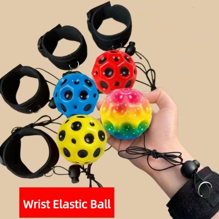 Fun Moon Shape Wrist Elastic Ball High Elastic Swing Rebound Rope High ...
