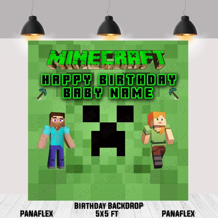 Birthday BACKDROP (Panaflex) MINECRAFT (60x60inch) | Daraz.pk