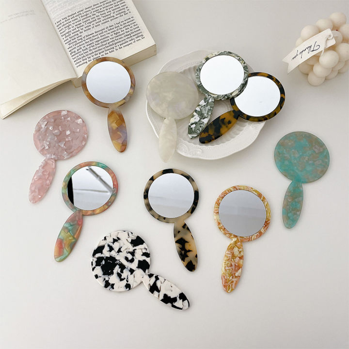 New Autumn Winter Retro Handheld Makeup Mirror Cute And Sweet Style ...