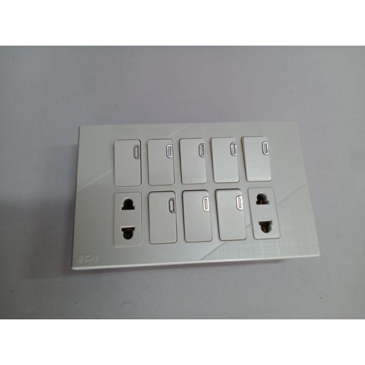 Ecm White Switch Sheets 8+2 8 Switches and 2 Sockets | Daraz.pk