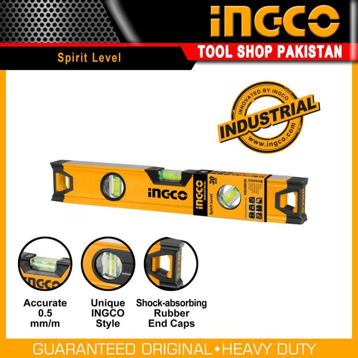 INGCO Industrial 30cm Double Side Milled Spirit Level with V-shape ...
