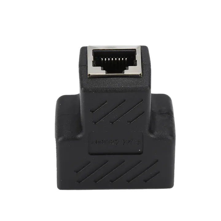 42 * 35 * 20mm New 1 To 2 LAN RJ45 Plastic Cover Copper Core Black ...