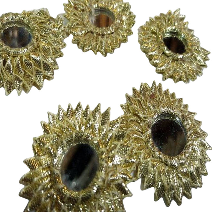 Golden colour indian gota flower with mirror for sale in very ...