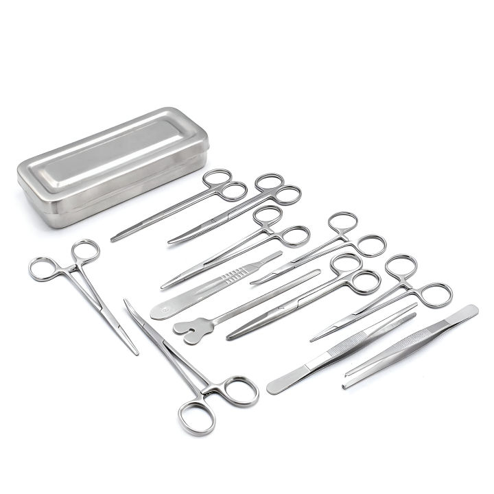 13Pcs Basic Minor Surgery Instruments Set with Stainless Steel Box ...