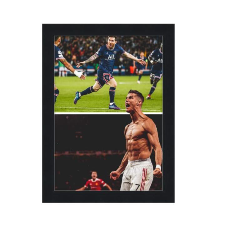 Messi – The PSG G.O.A.T - Modern Matte Black Wooden Wall Frame – A4 (8 ...