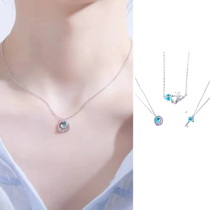 New 2025 Crystal Star Planet Meteor Shower Key Necklace Pendant Women ...