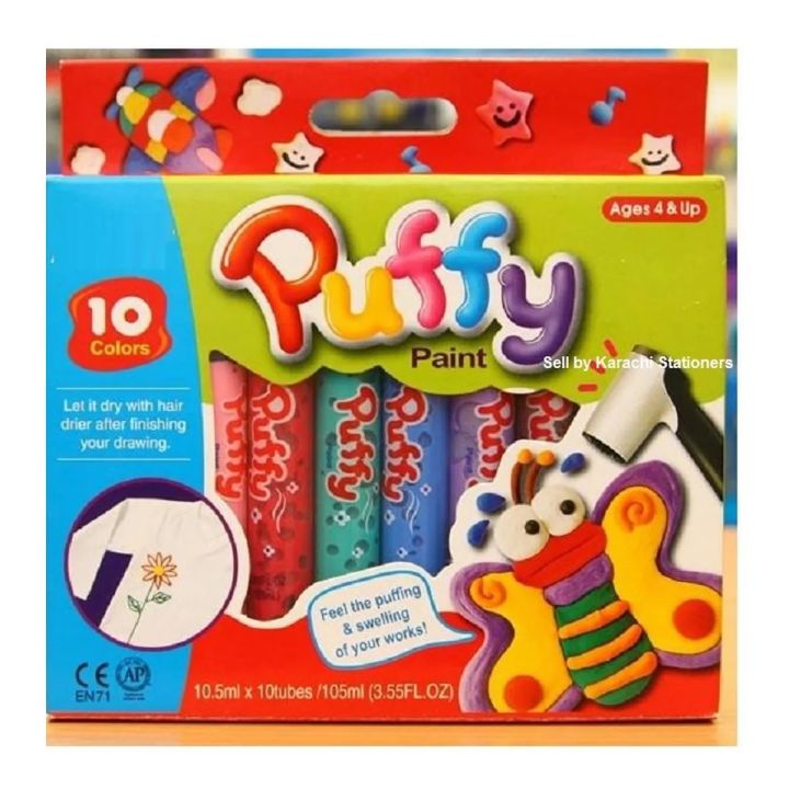 Puffy Paint Pack Of 10pcs Paints 3D Art Paints For Kids | Daraz.pk