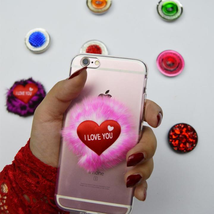 Furry I Love yOU Heart Pop Socket Mobile Stand Holder | Daraz.pk