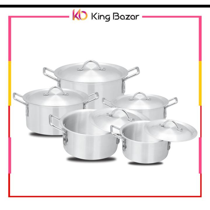 Cooking Pot Set – 10 Pcs Casserole & Handi | 1 to 5 sizez Cookware ...