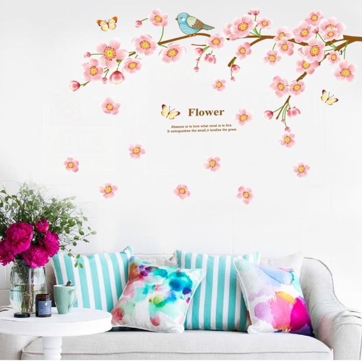 Wall Sticker Dinding Bunga Pink JM7296 | Daraz.pk