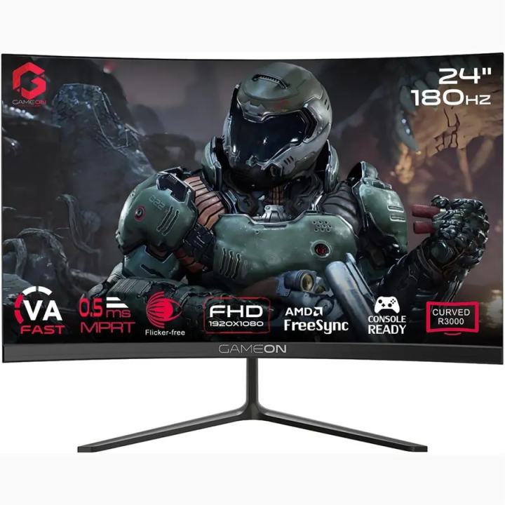 24 Inch Curved Gaming Monitor - 2K Full HD 75Hz Refresh Rate | Ultra ...