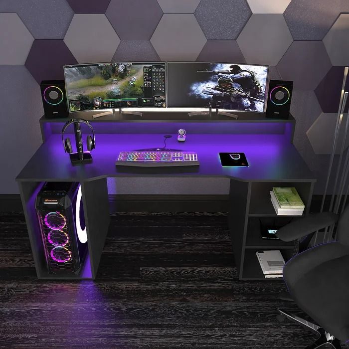 Gaming Desks, Home Office Desk, Study Table with led light (Customised ...